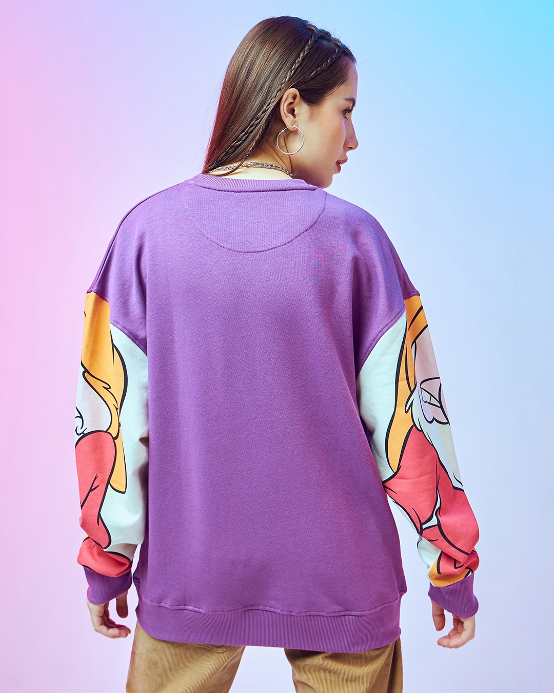 Buy Women's Purple Grumpy Outfit Graphic Printed Oversized Sweatshirt ...
