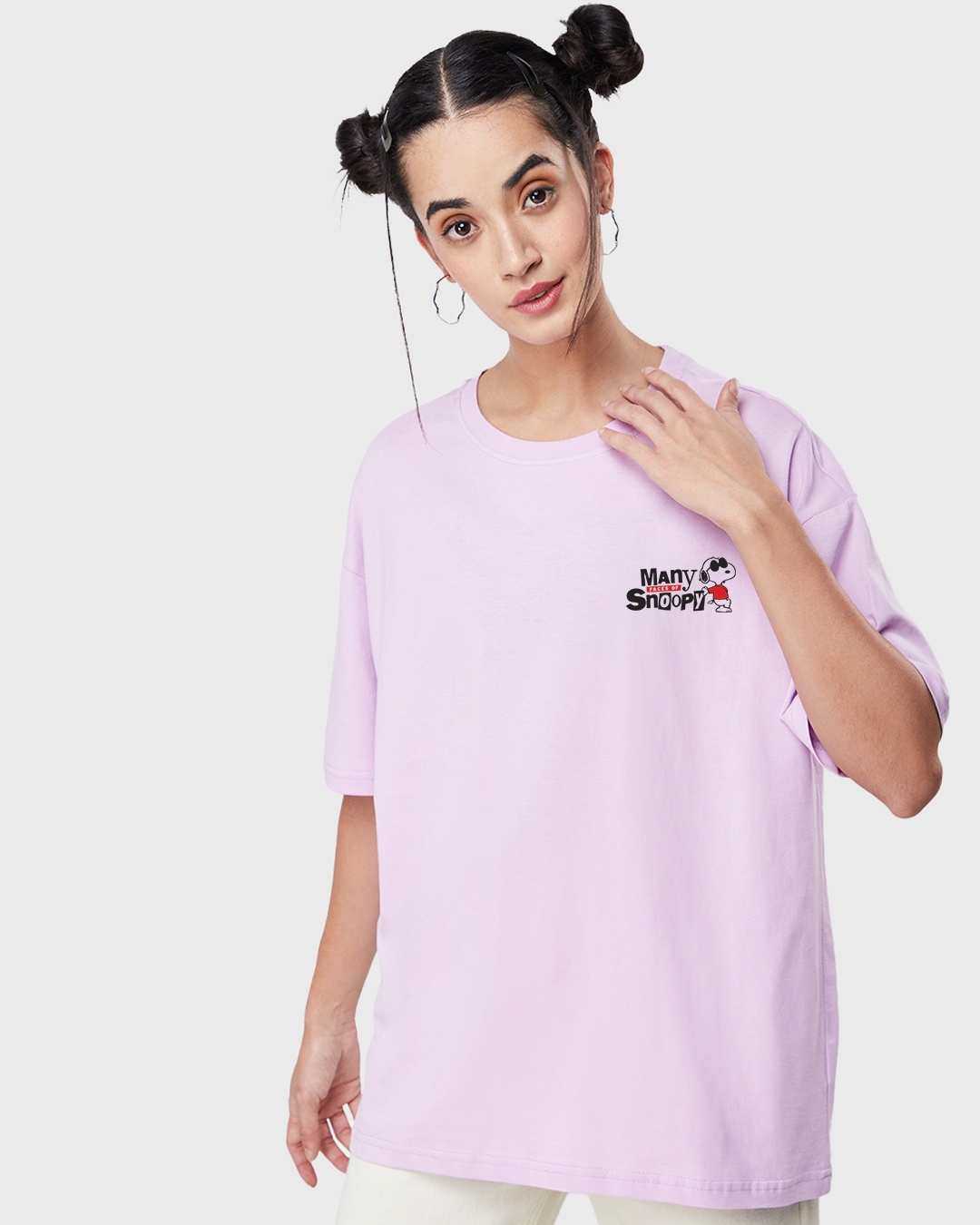 Buy Women's Purple Many Faces Snoopy Graphic Printed Oversized T-shirt ...