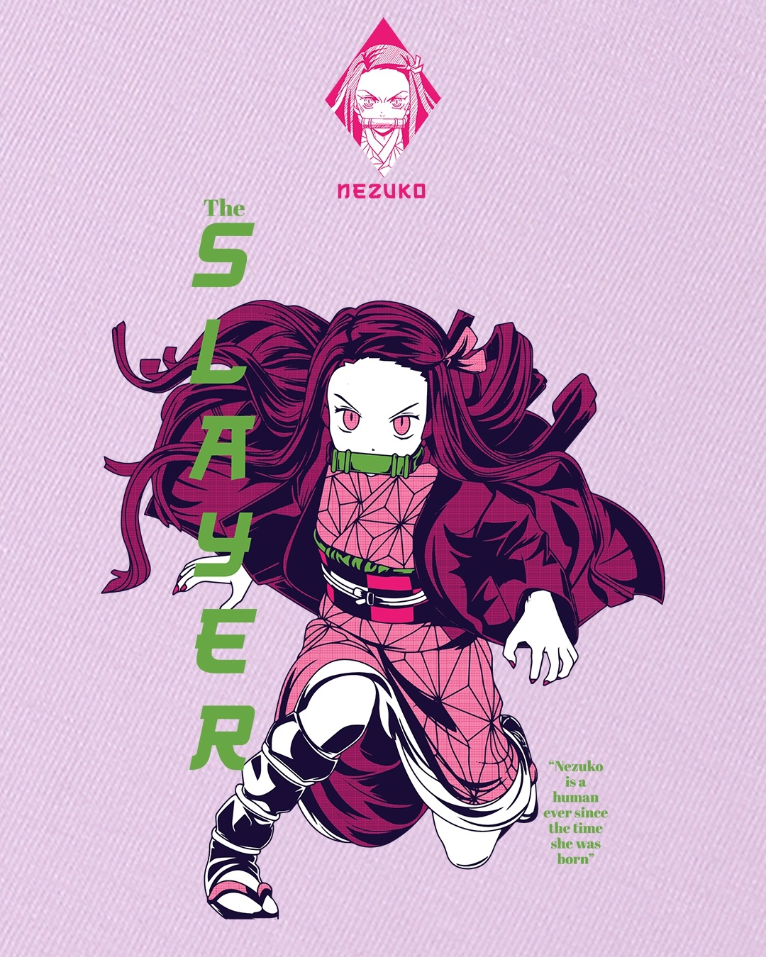 Buy Women's Purple Nezuko Kamado Graphic Printed Oversized T-shirt ...