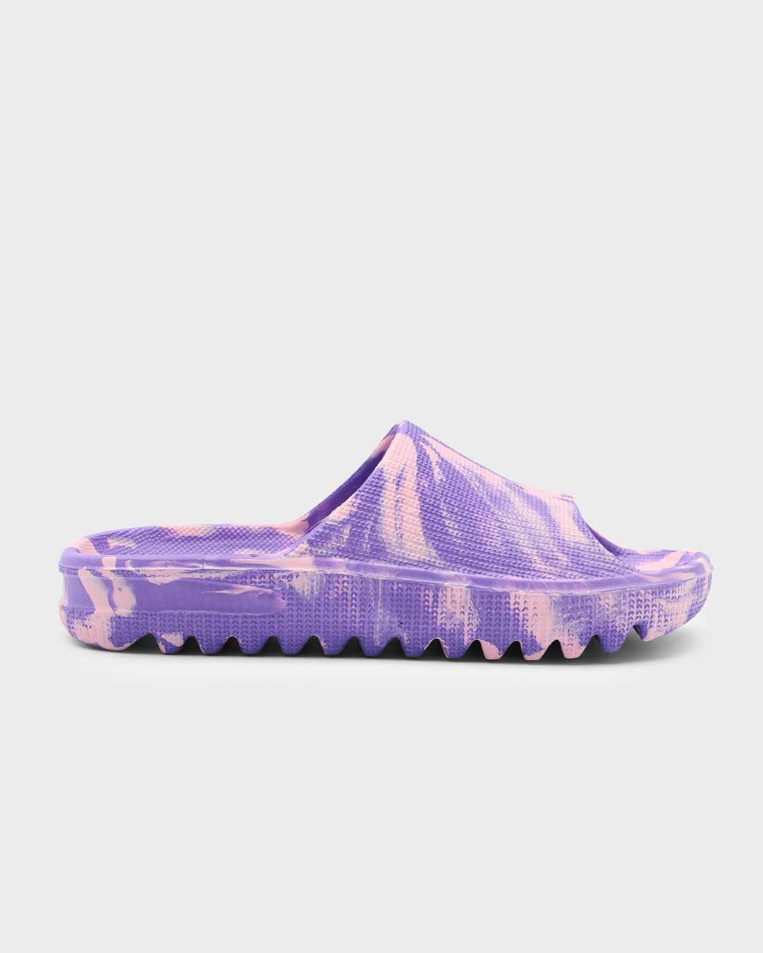 Buy Women's Purple & Pink All Over Printed Zig Zag Sliders Online in ...