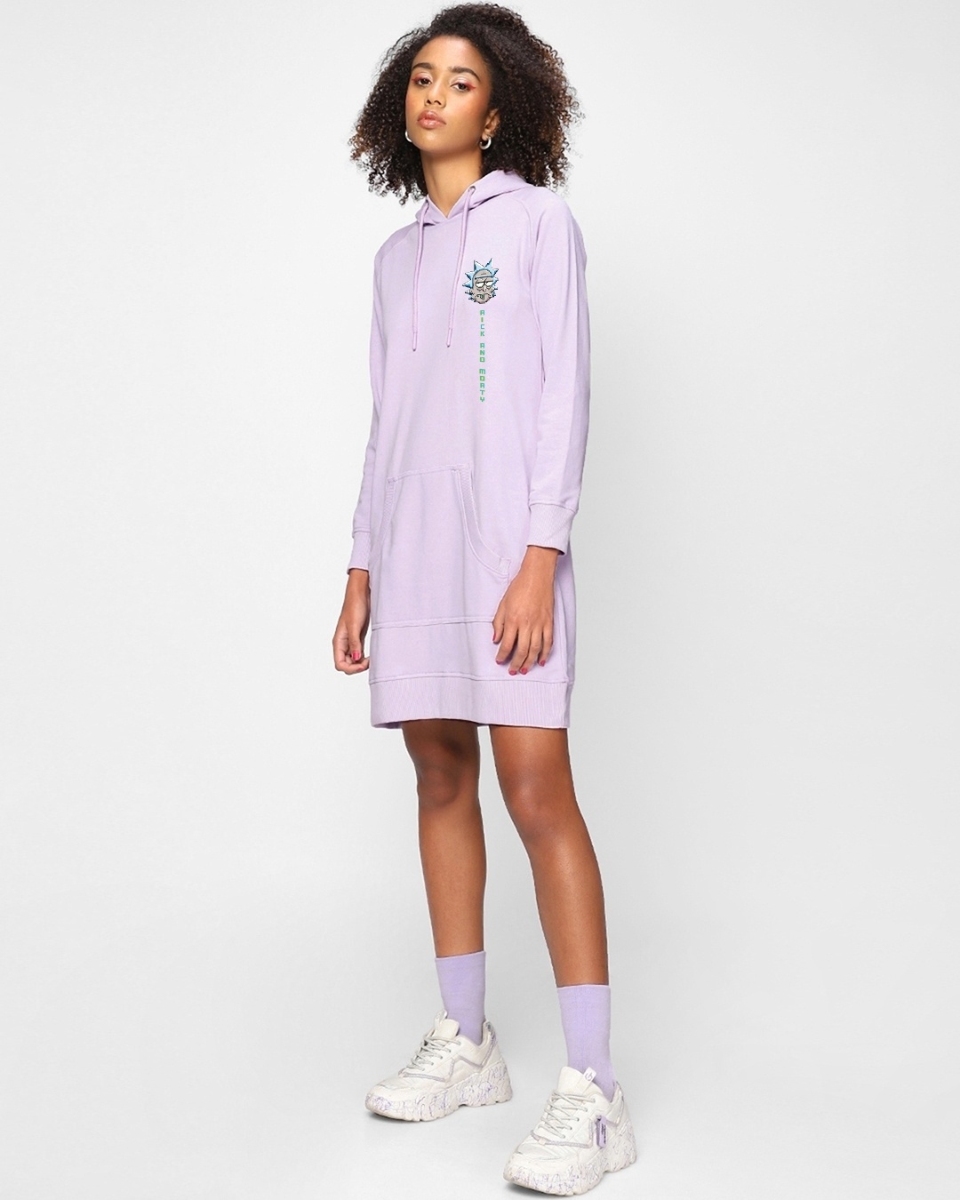 Buy Women's Purple Rick and Morty Graphic Printed Hoodie Dress Online ...