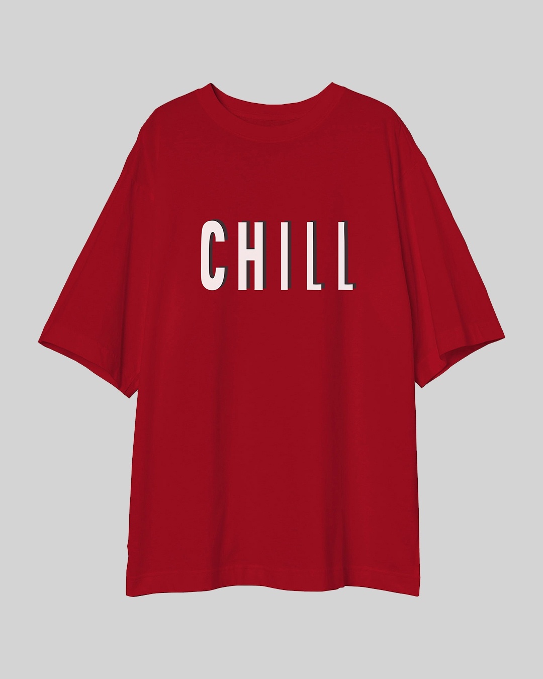 Buy Women's Red Chill Typography Oversized T-shirt Online at Bewakoof