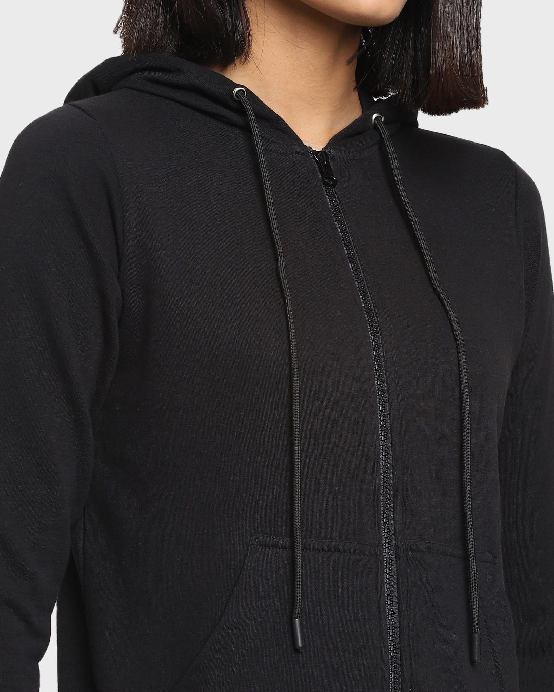 Buy Women's Black Zipper Hoodie for Women black Online at Bewakoof