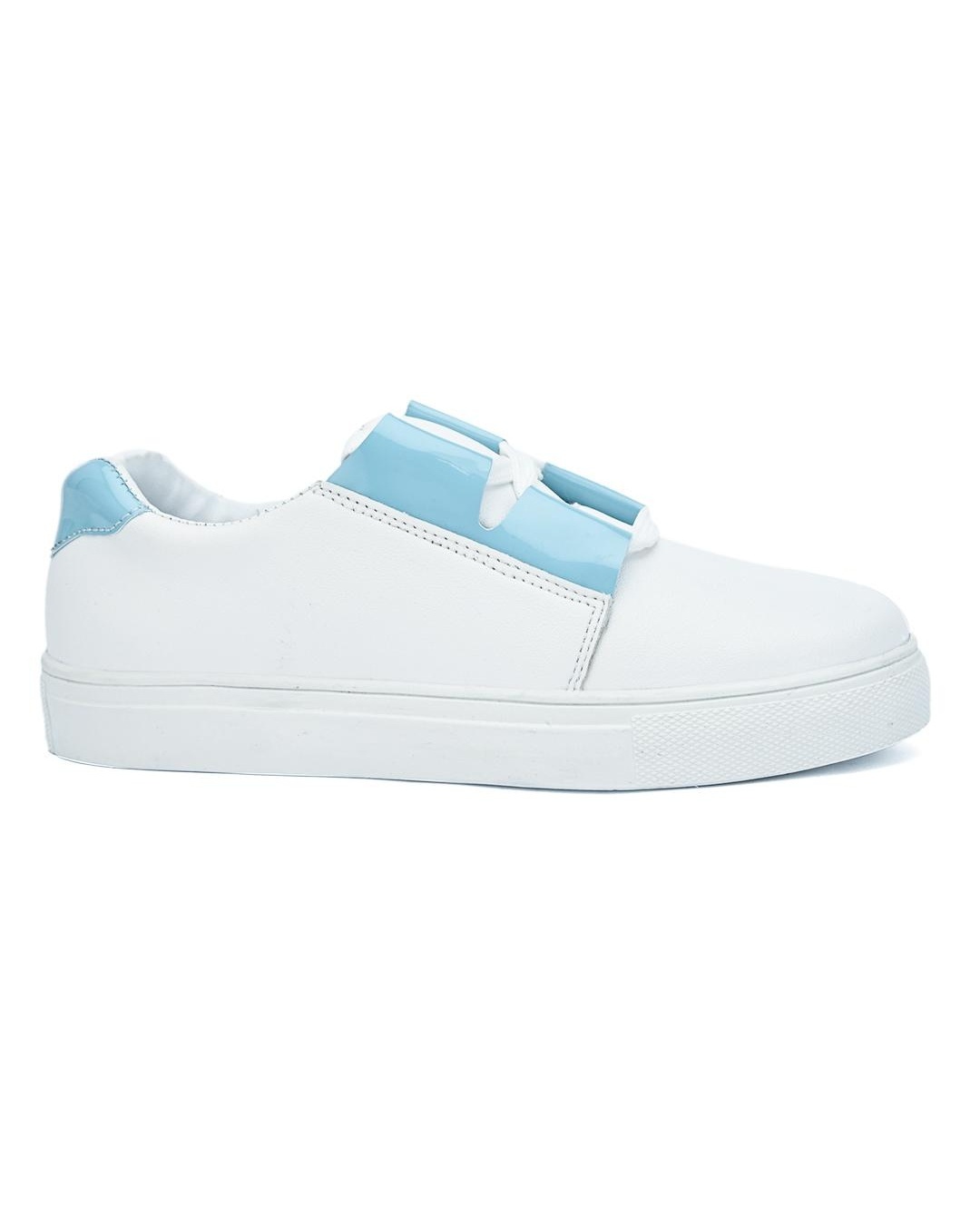 Buy Women's White and Blue Color Block Casual Shoes Online in India at ...