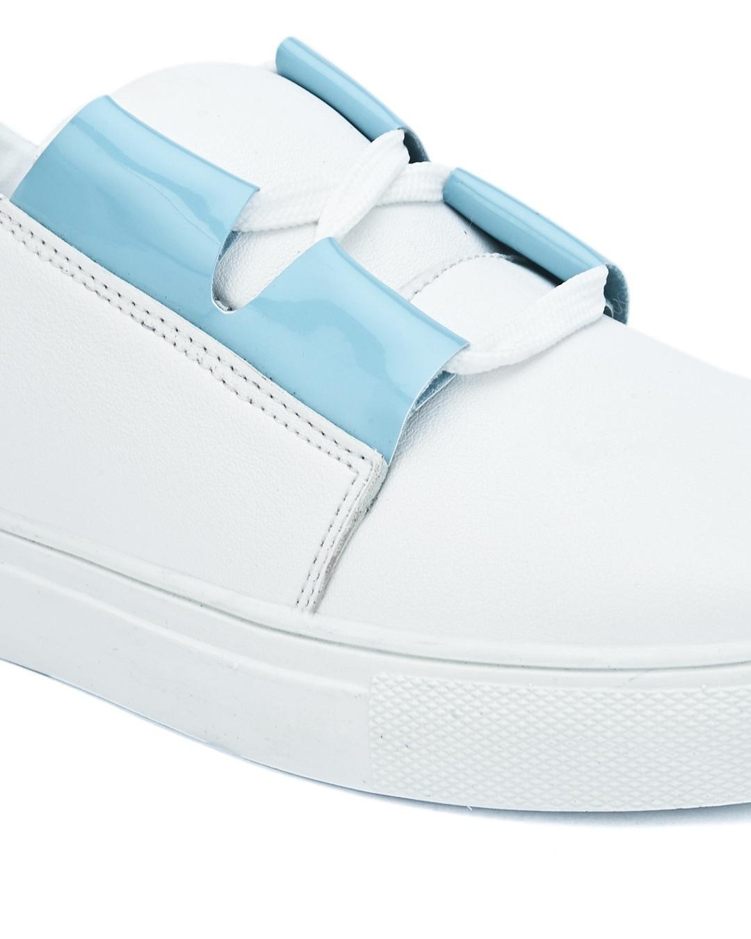 Buy Women's White and Blue Color Block Casual Shoes Online in India at ...
