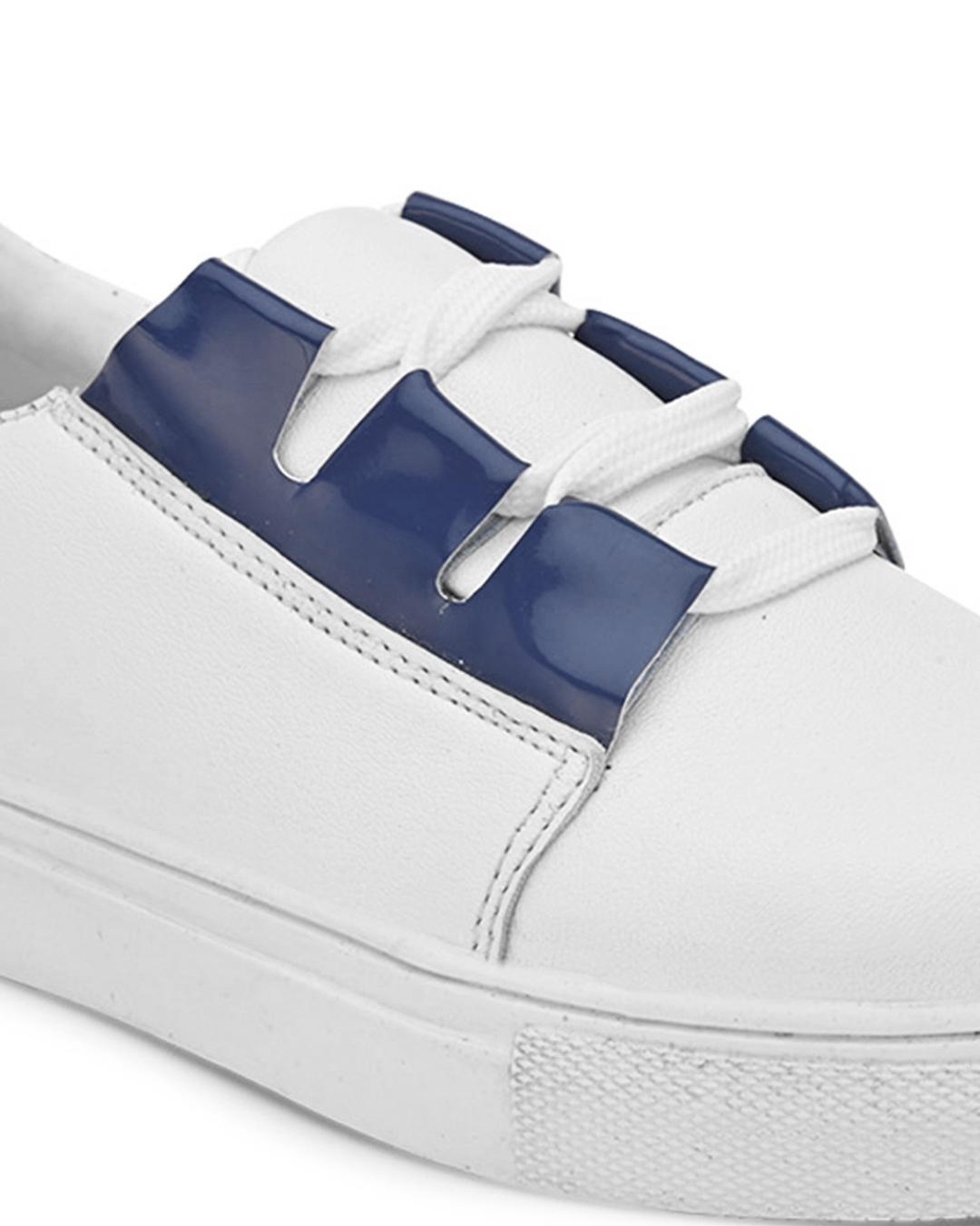 Buy Women's White and Blue Color Block Casual Shoes Online in India at ...