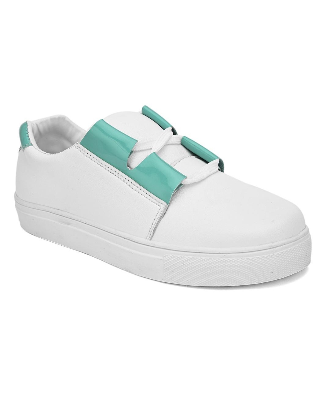 Buy Women's White and Green Color Block Casual Shoes Online in India at ...
