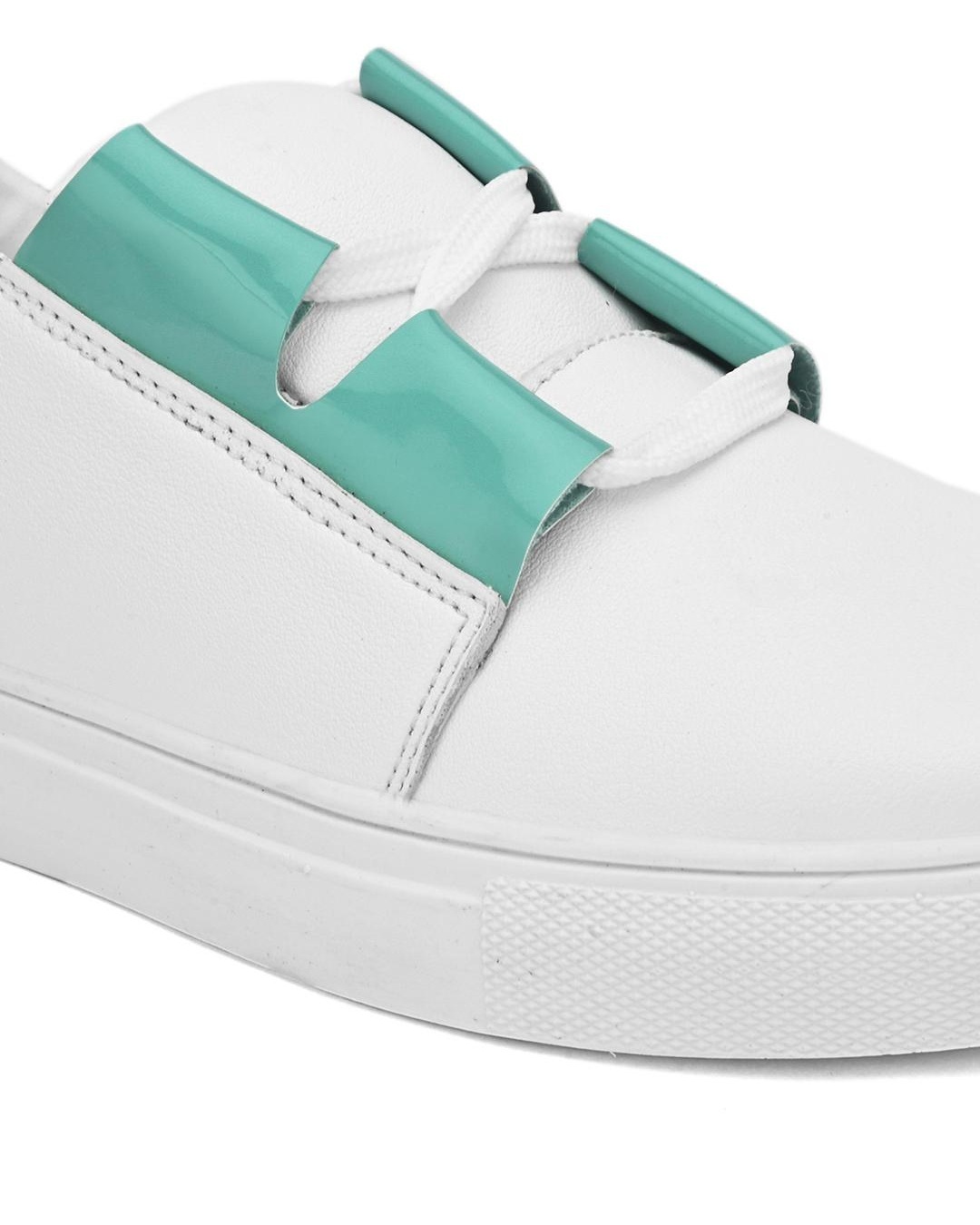 Buy Women's White and Green Color Block Casual Shoes Online in India at ...