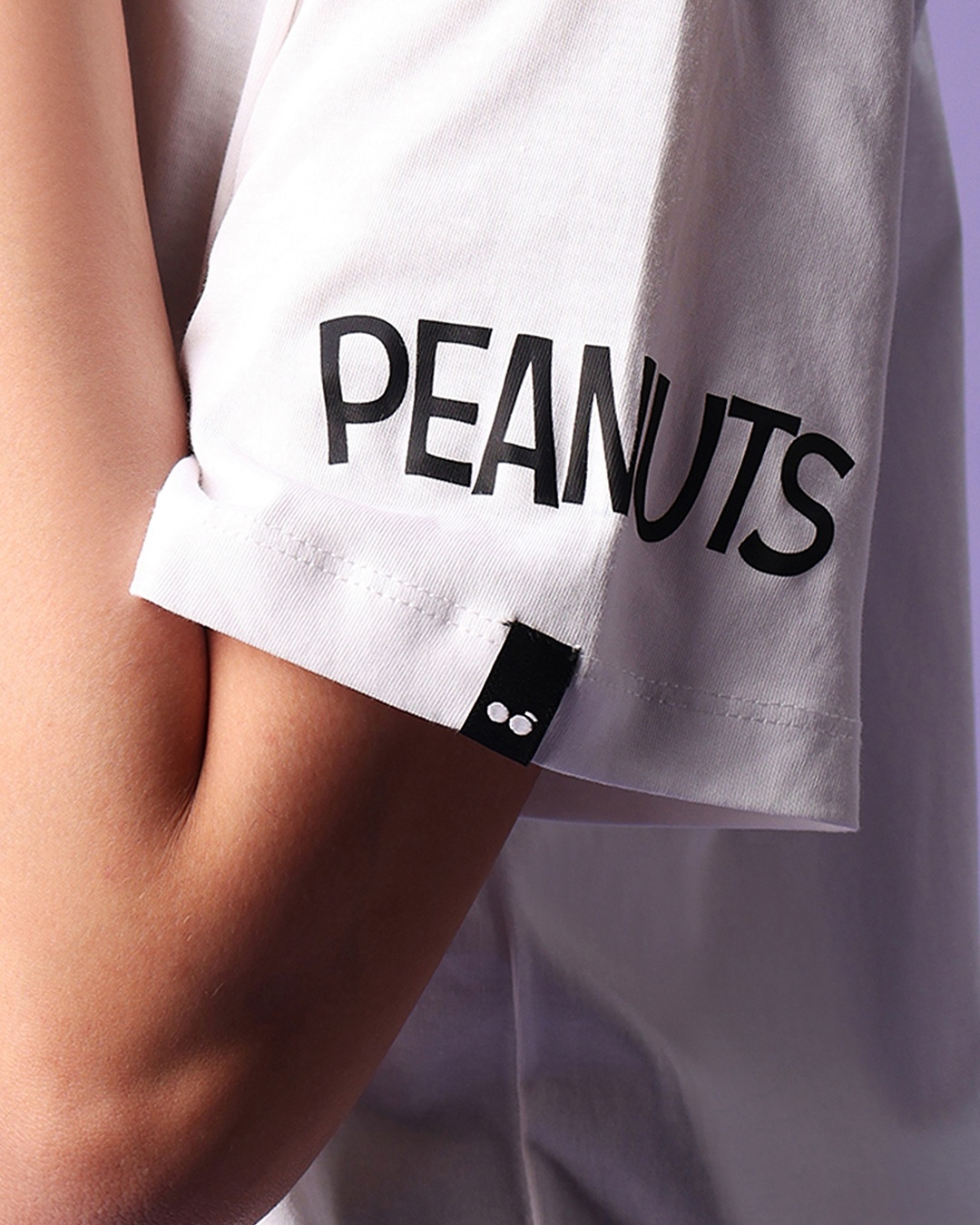 Buy Women's White Peanuts Friends Club Graphic Printed Oversized T ...