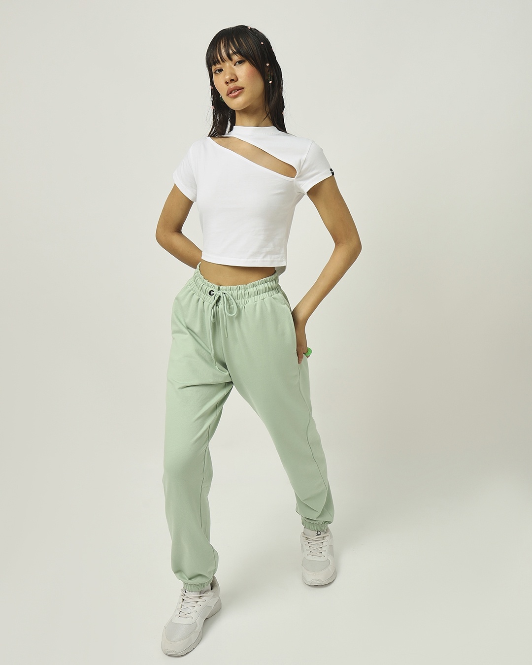 Buy Women's White Slim Fit Short Top Online at Bewakoof