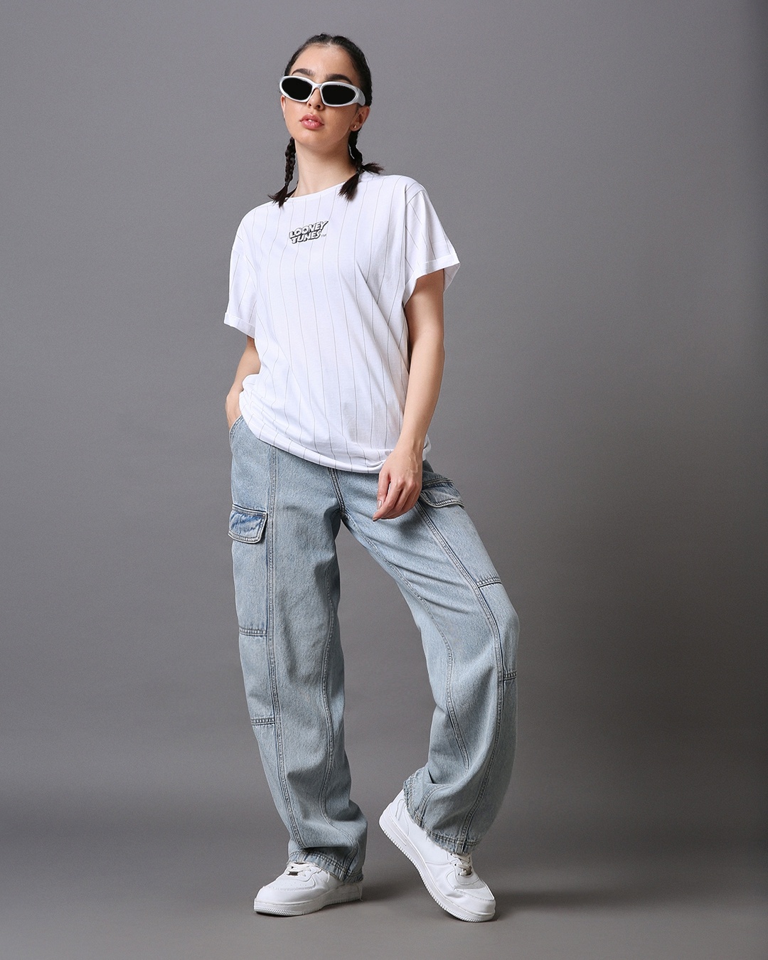 Buy Women's White TW Club Graphic Printed Boyfriend T-shirt Online at ...
