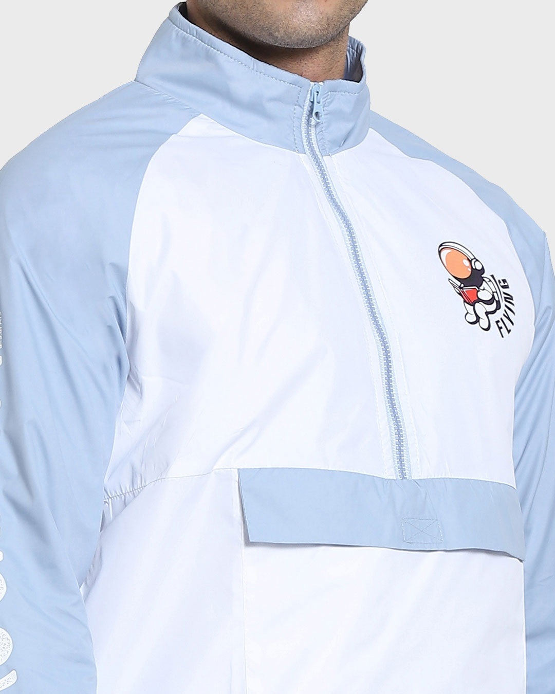 Buy Men's Blue & White Zero Gravity Color Block Windcheater Jacket ...