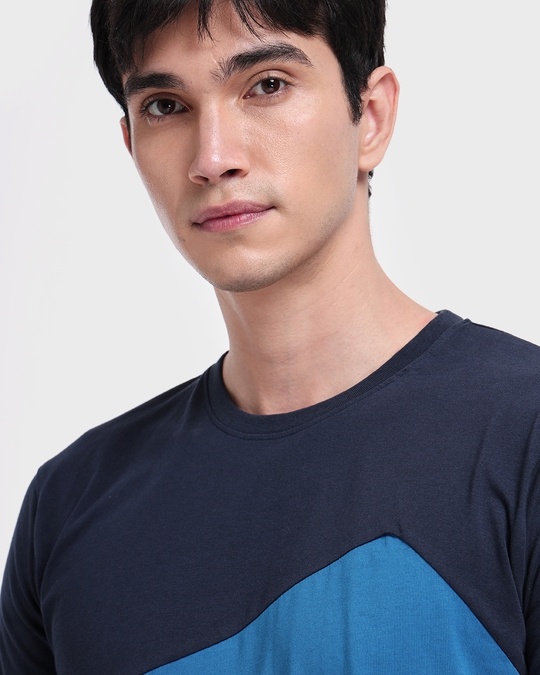 Buy Mens Black Iris Color Block T Shirt Online At Bewakoof