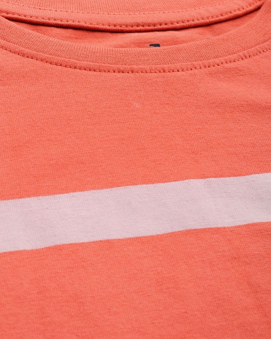 Buy Women's Orange Striped T-shirt Online at Bewakoof