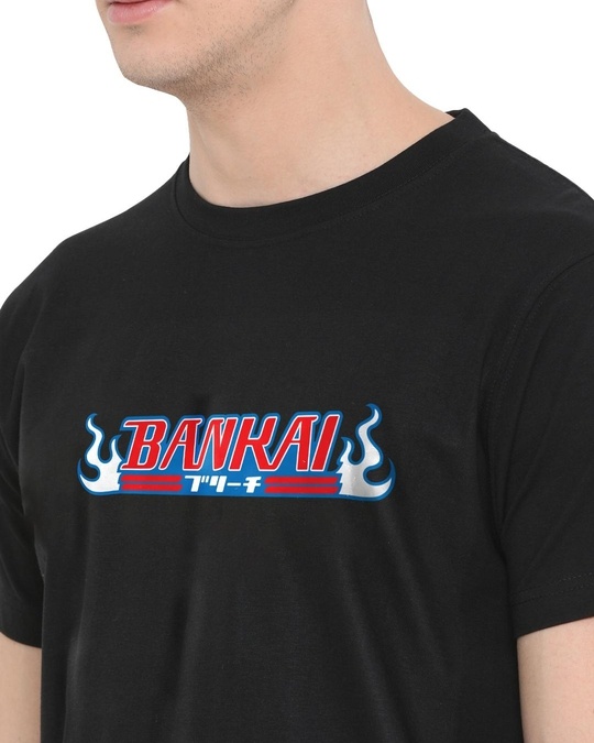 Buy Men's Black Bankai Logo Printed T-shirt Online at Bewakoof
