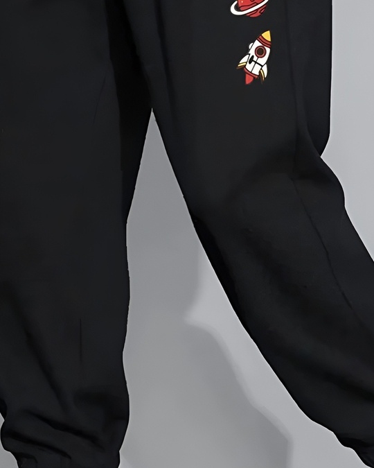 Buy Men's Black Graphic Printed Relaxed Fit Joggers Online at Bewakoof