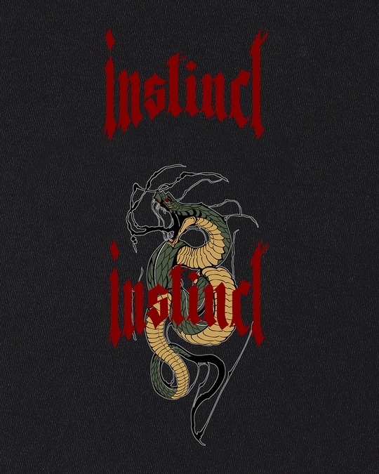 Buy Men's Black Instinct Graphic Printed Oversized T-shirt for Men ...