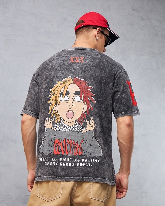 Buy Men's Black Numb the Pain Graphic Printed Oversized T-shirt Online ...
