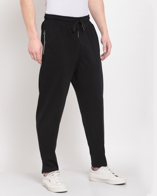 Buy Men's Black Printed Track Pants Online at Bewakoof
