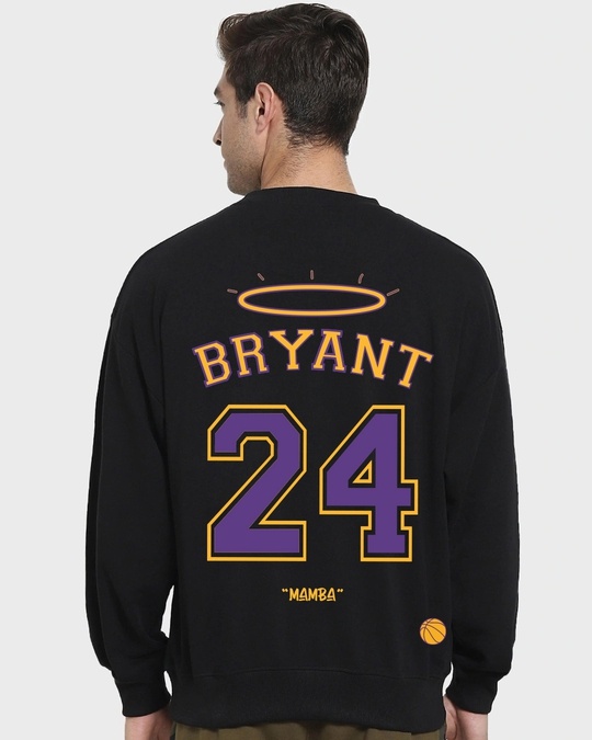 Buy Men's Black Remembering Kobe Bryant Typography Oversized Sweatshirt ...