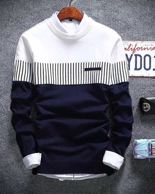 Buy Men's Blue and Grey Color Block T-shirt for Men Blue Online at Bewakoof