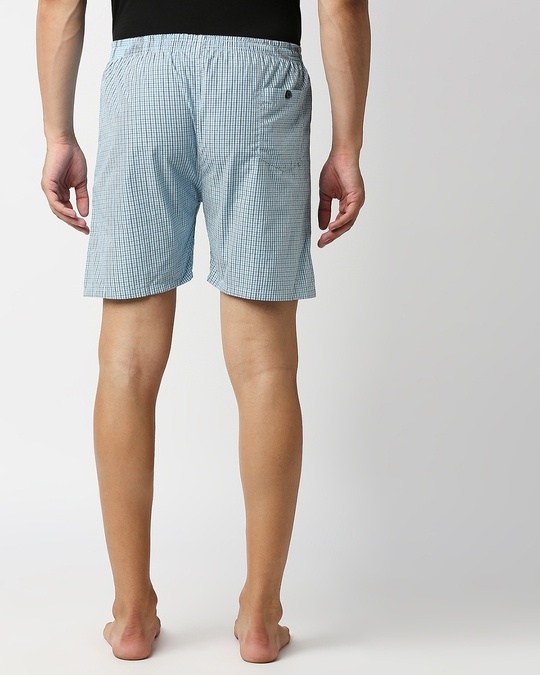 Buy Men's Blue Checked Boxers Online in India at Bewakoof