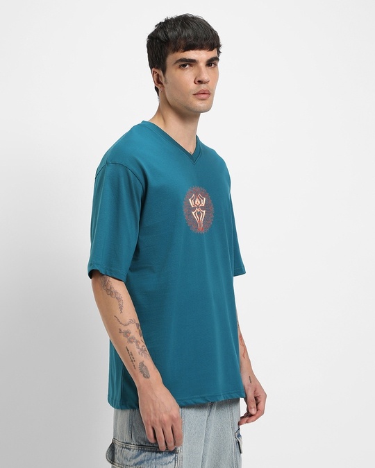 Buy Men's Blue Pavitr Prabhakar Graphic Printed Oversized T-shirt ...