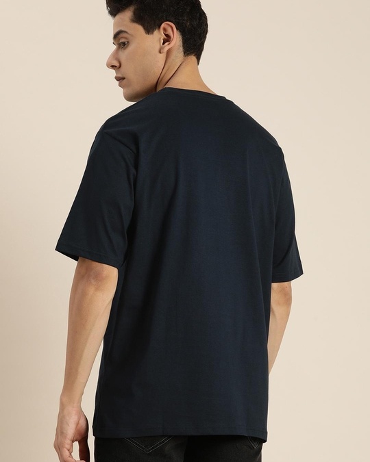 Buy Men's Blue Racing Typography Oversized T-shirt Online at Bewakoof