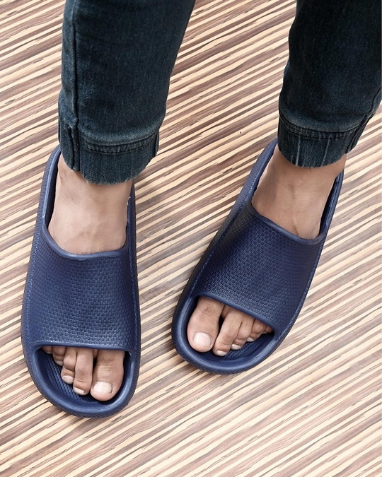 Buy Men's Blue Sliders Online in India at Bewakoof
