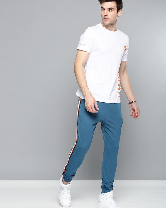 Buy Men's Blue Striped Joggers Online at Bewakoof