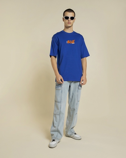 Buy Men's The Blue Squad Graphic Printed Oversized T-shirt Online at ...