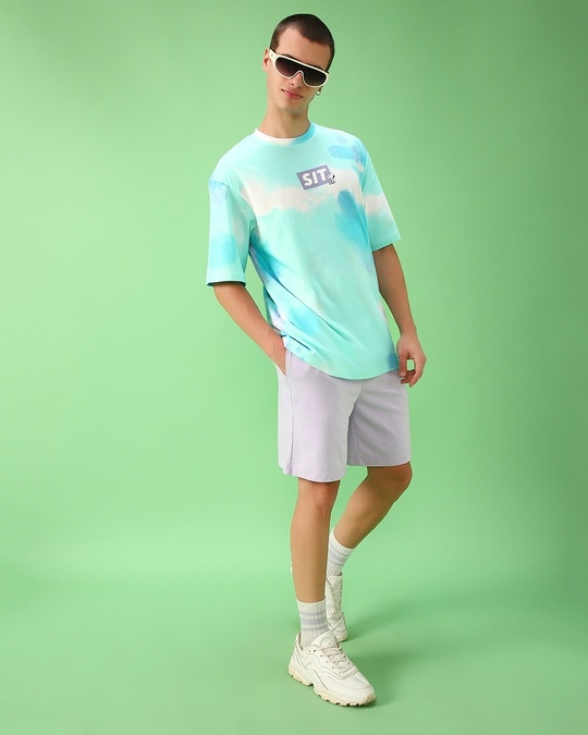 Buy Mens Blue And White Snoopy King Tie And Dye Oversized T Shirt Online