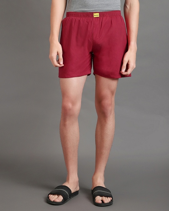 Buy Men's Red Boxers Online in India at Bewakoof