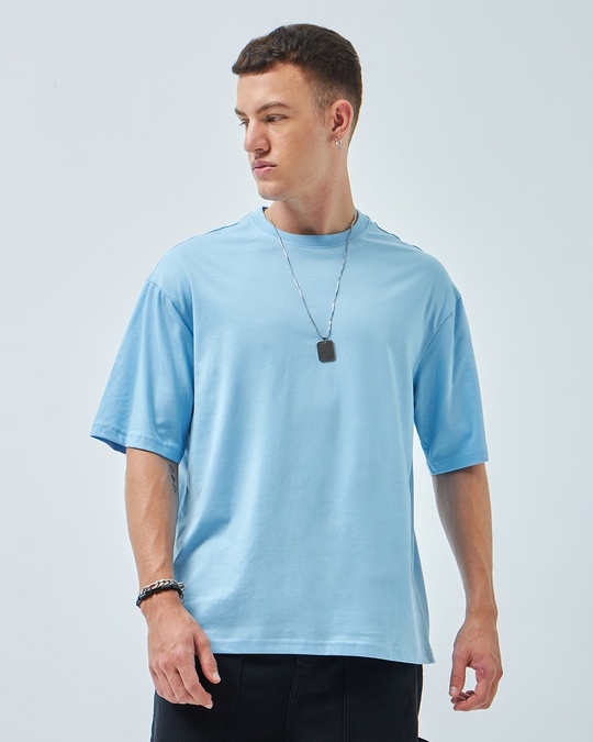 Buy Men's Blue Oversized T-shirt Online at Bewakoof