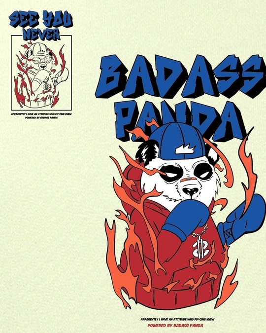 Buy Men's Green Badass Panda Graphic Printed Oversized T-shirt Online ...