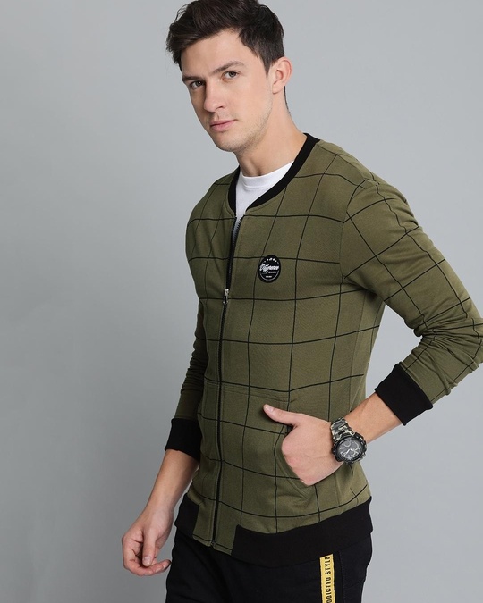 Buy Men's Green Checked Jacket for Men Green Online at Bewakoof