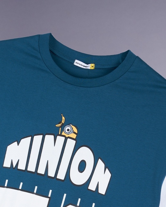 Buy Men's Green & White Minion Jersey Graphic Printed Oversized T-shirt ...