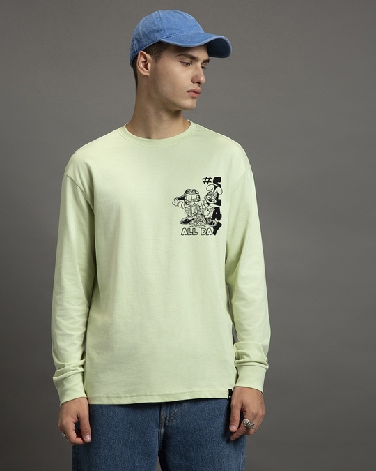 Buy Men's Green Slay Together Graphic Printed Oversized T-shirt Online ...