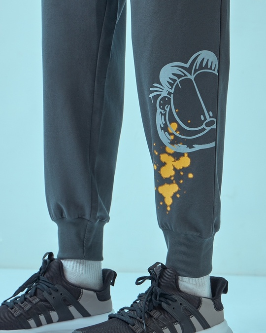 Buy Men's Grey Graffiti Garfield Graphic Printed Super Loose Co ...