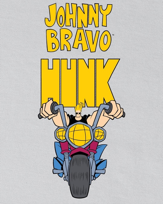 Buy Men's Grey Johnny Bravo Graphic Printed Oversized T-shirt Online at ...