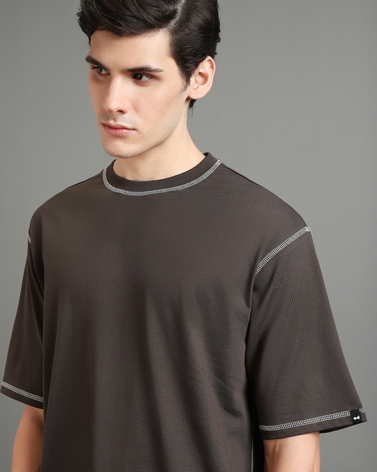 Buy Men's Brown Oversized T-shirt Online at Bewakoof