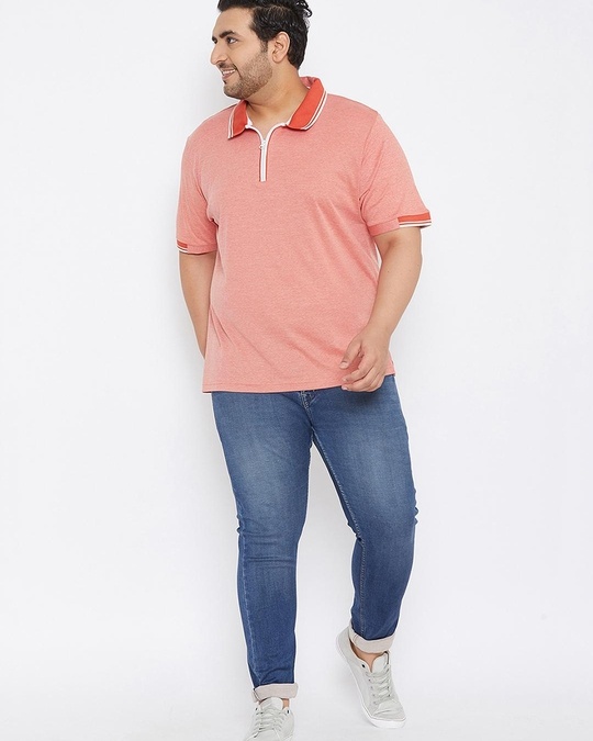 Buy Men's Pink Plus Size Polo T-shirt Online at Bewakoof