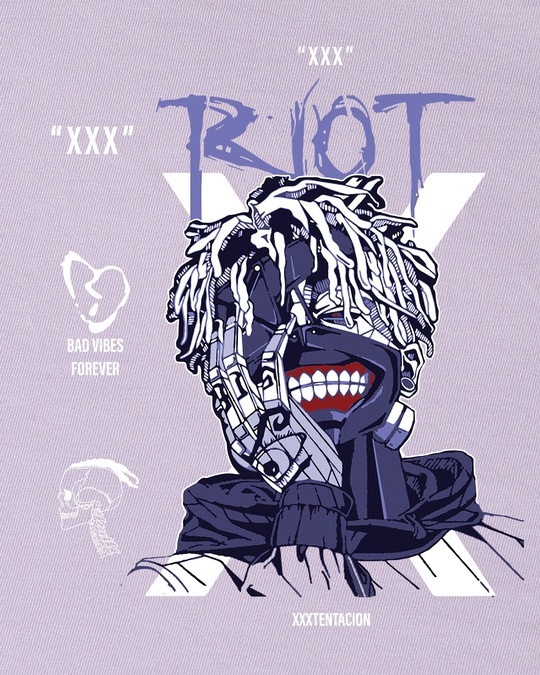Buy Men's Purple Riot XXX Tentacion Graphic Printed T-shirt Online at ...