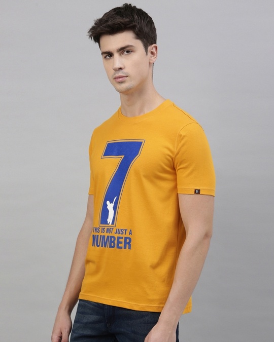 Buy Men's Yellow Number 7 Typography T-shirt for Men Yellow Online at ...