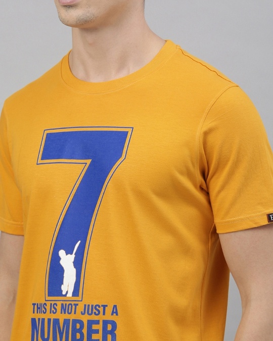 Buy Men's Yellow Number 7 Typography T-shirt for Men Yellow Online at ...