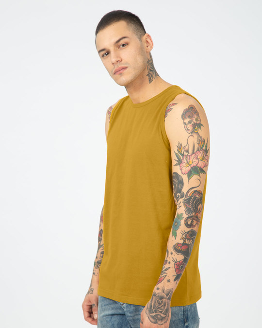 Buy Mustard Yellow Vest for Men yellow Online at Bewakoof