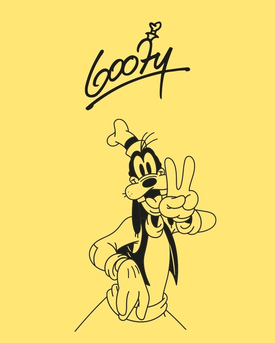 Buy Women's Yellow Peace Out Goofy Graphic Printed Boyfriend T-shirt ...