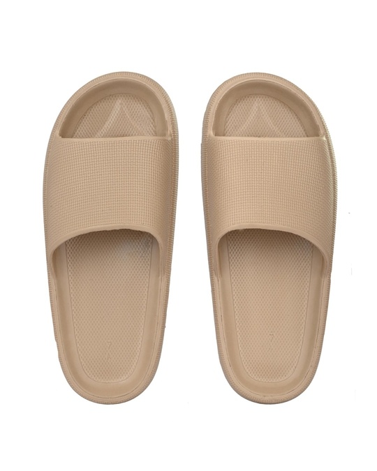 Buy Unisex Beige Sliders Online in India at Bewakoof