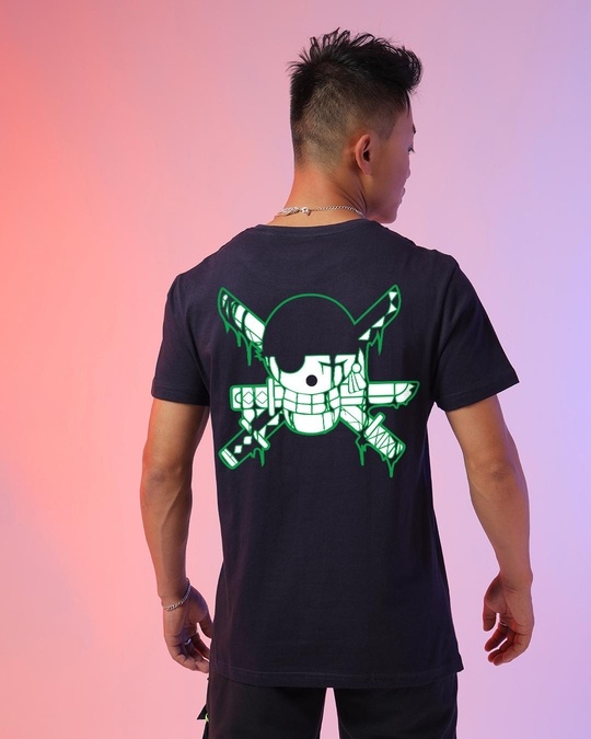 Buy Unisex Blue One Piece Roronoa Zoro Anime Graphic Printed Anime T