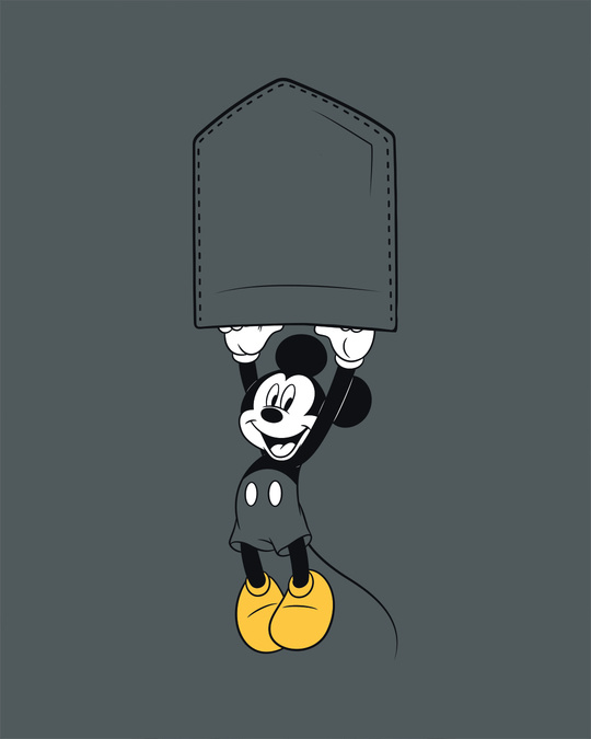 Buy Upside Down Mickey Half Sleeve T Shirt Dl For Men Grey Online At Bewakoof